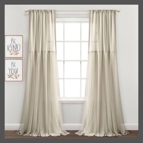 Lush Decor | Accents | Set Of 2 84x4 Tulle Skirt Solid Window Curtain ...